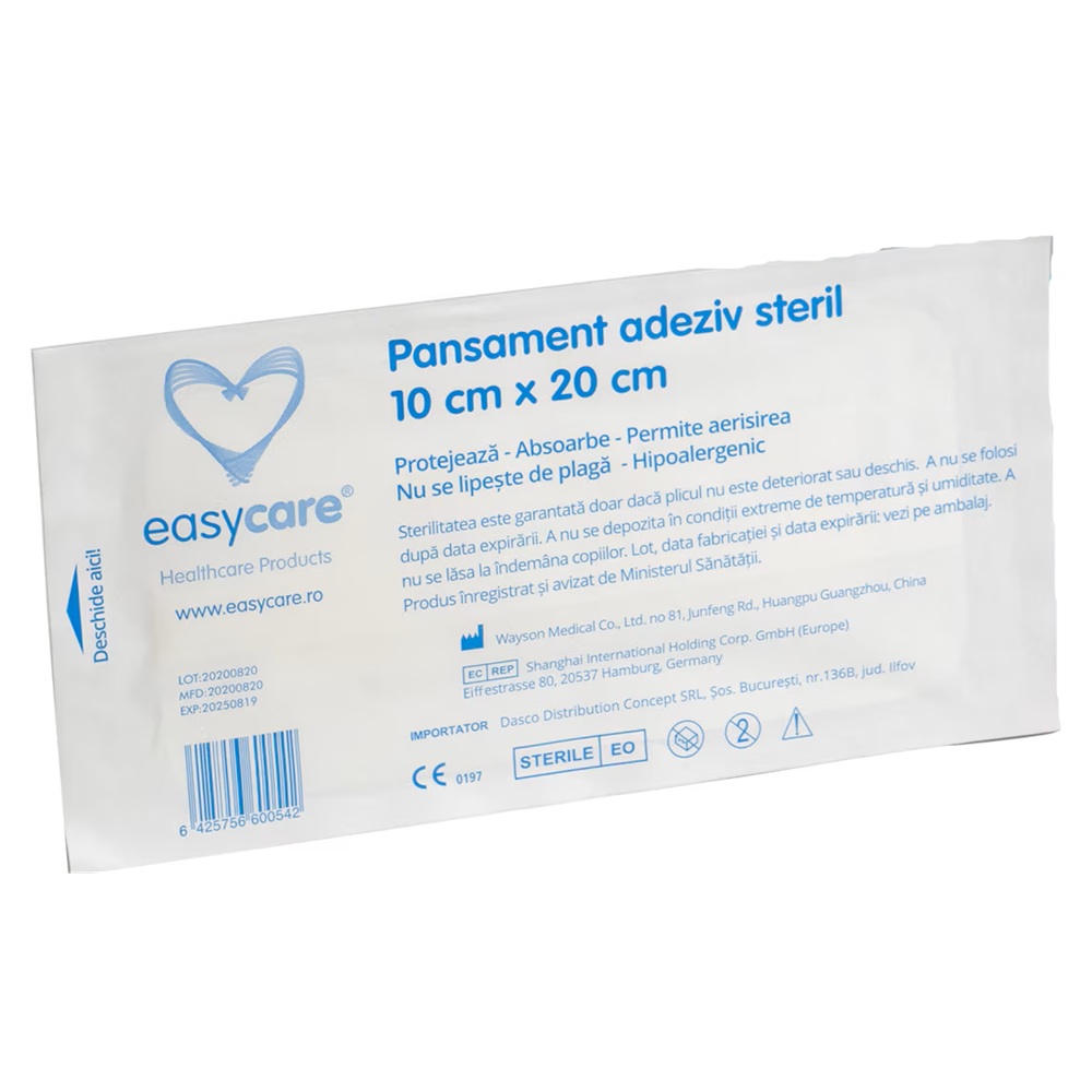 Pansament adeziv steril cu tampon absorbant, 10 x 20 cm, 1 : Farmacia ...