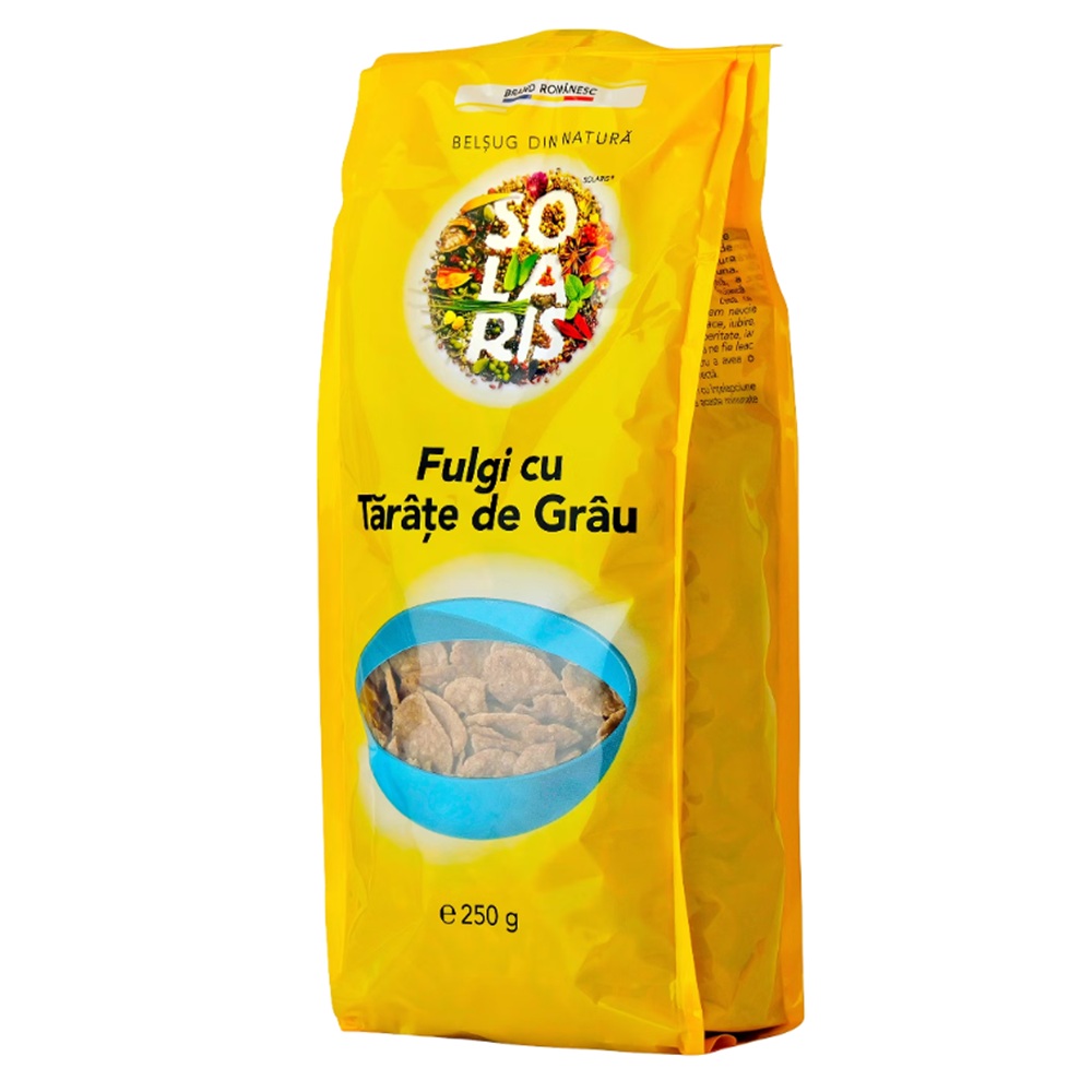 Fulgi cu tarate de grau, 250 g, Solaris : Farmacia Tei online