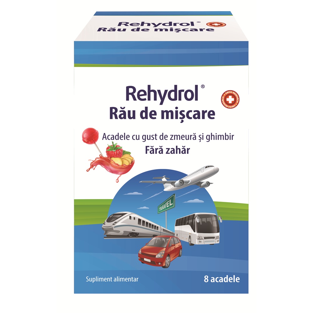 Acadele pentru rau de miscare cu zmeura si ghimbir Rehydrol : Farmacia ...