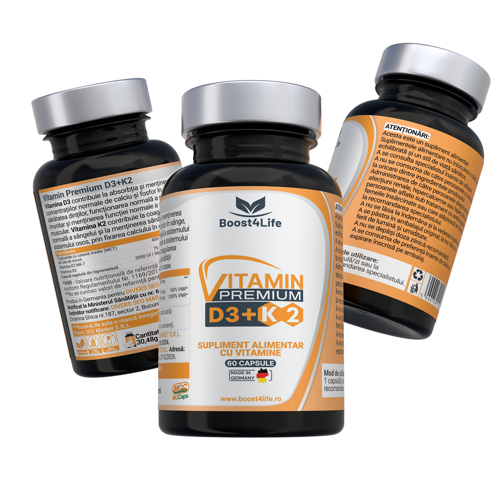 Vitamina D3 + K2 Premium MGCaps®, 60 capsule, Boost4Life : Farmacia Tei ...