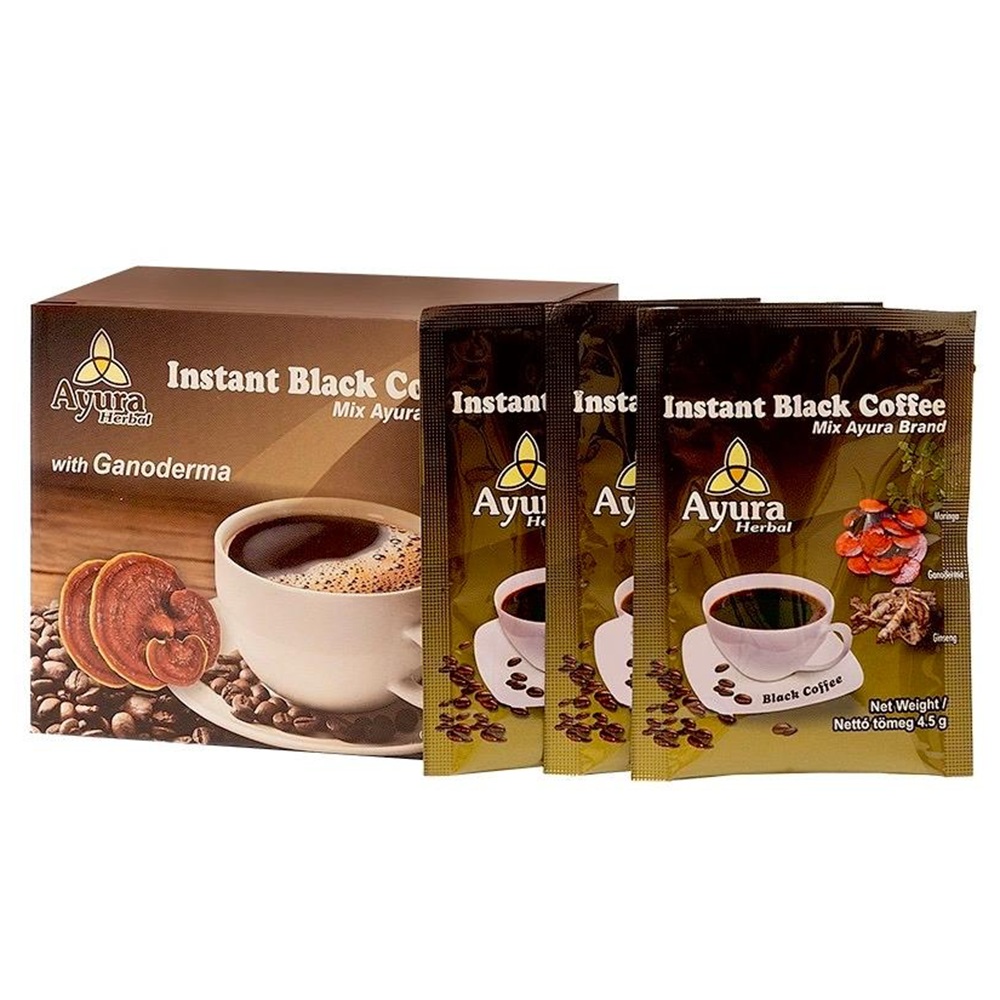 Cafea neagra cu ganoderma Instant Coffee Mix, 10 plicuri, A : Farmacia ...